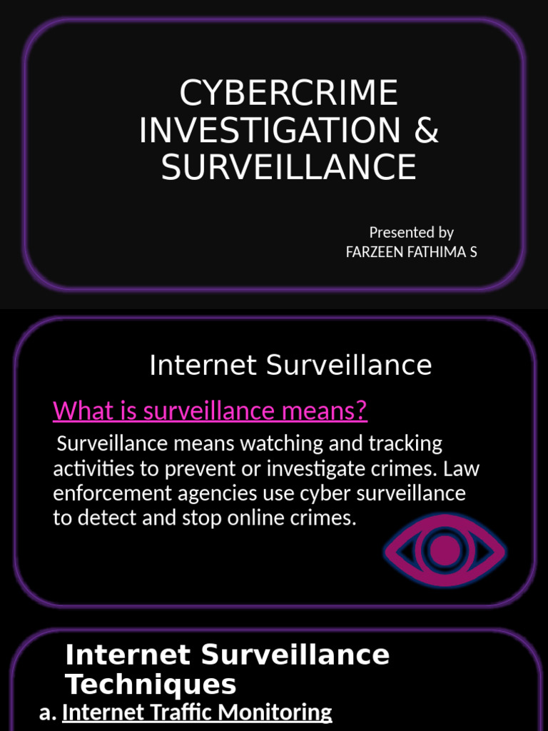 Cybercrime Investigation & Surveillance | PDF | Cybercrime | Surveillance