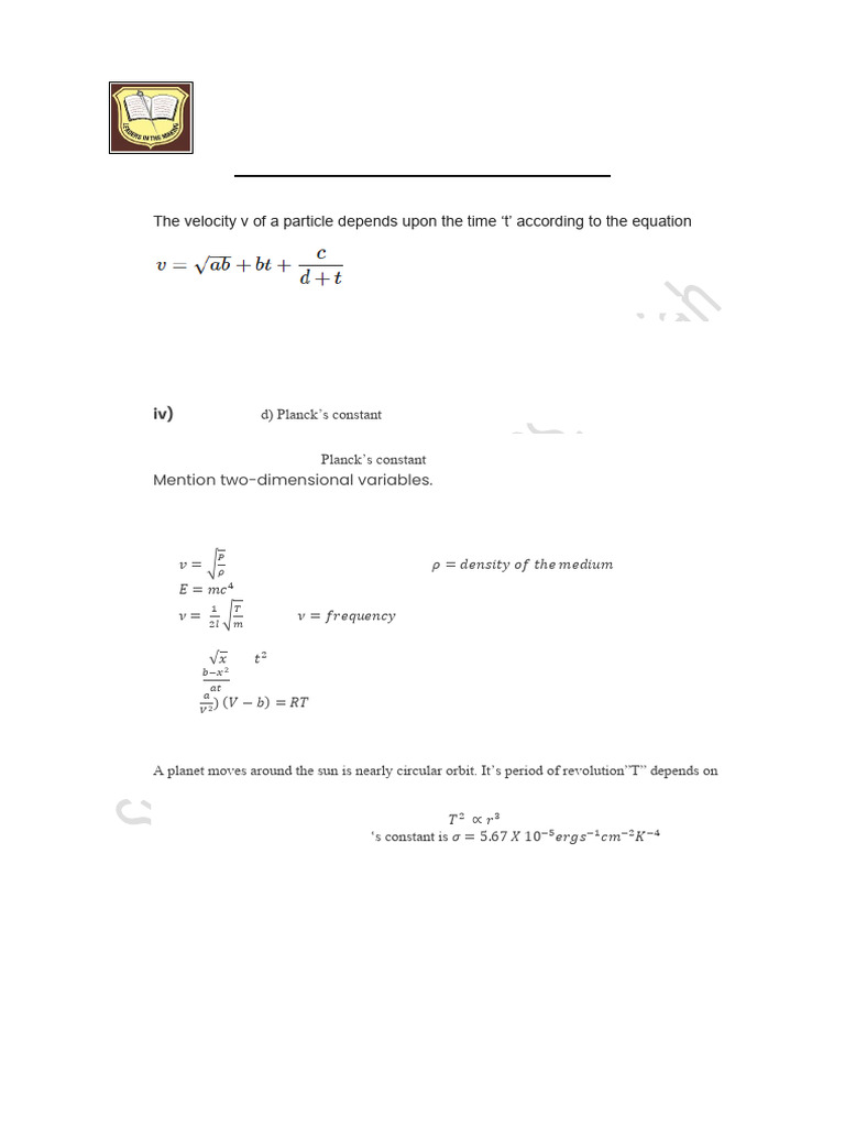 GR11 PHY CH 2 WS Units & Measurement | PDF