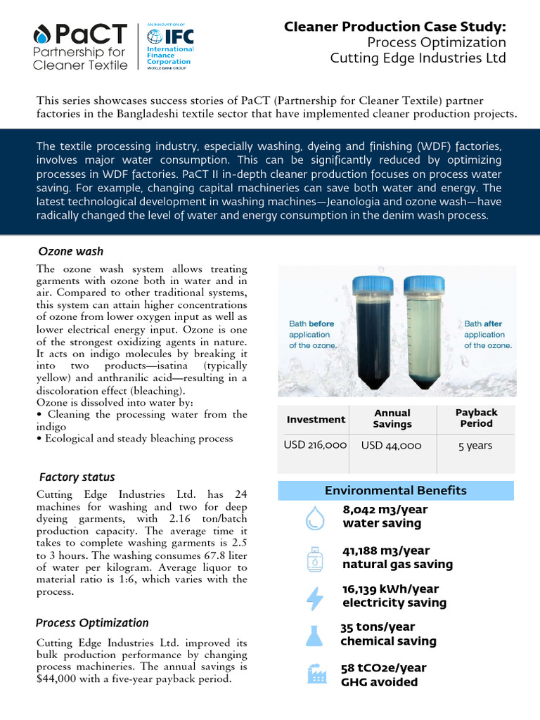 PACT Case Study On Process Optimization | PDF | Ozone | Water