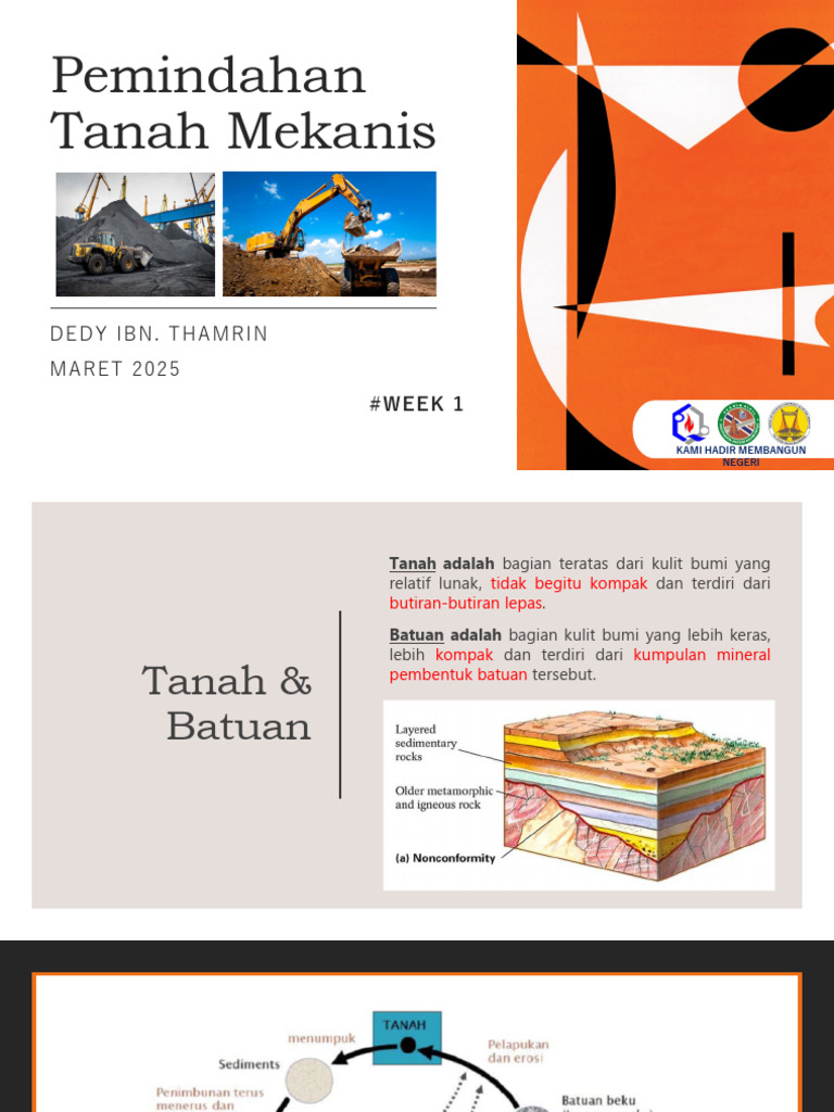 Pemindahan Tanah Mekanis - Week 1 | PDF