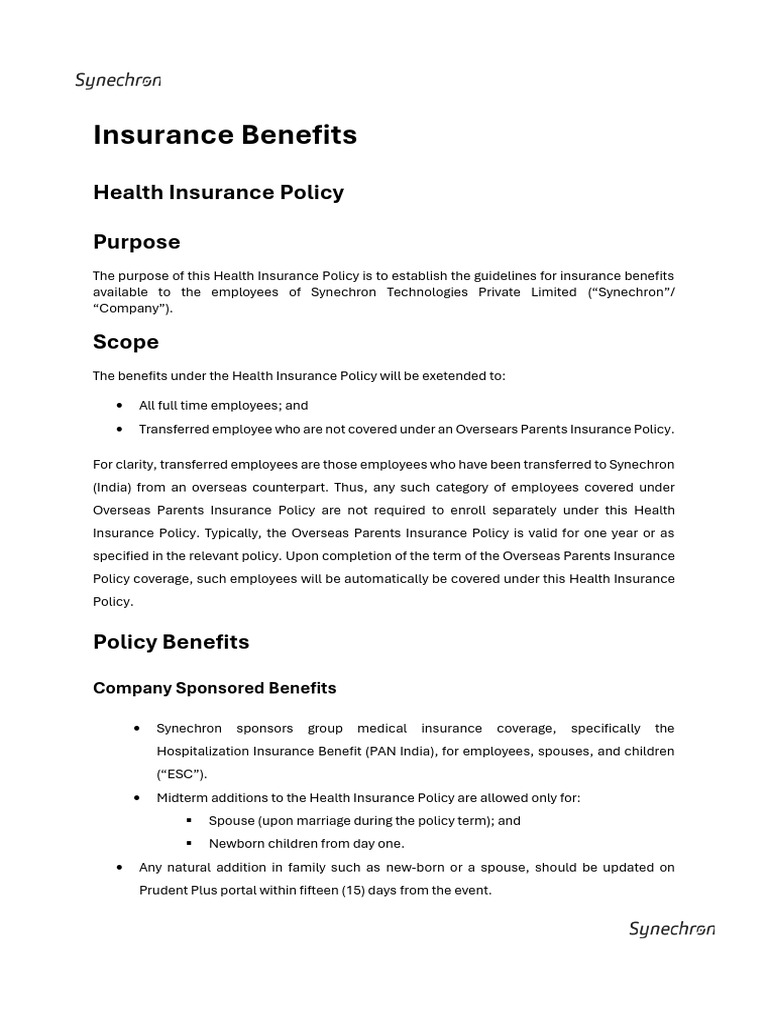 India-Group Medical Insurance Policy - 2025-26 | PDF | Insurance ...