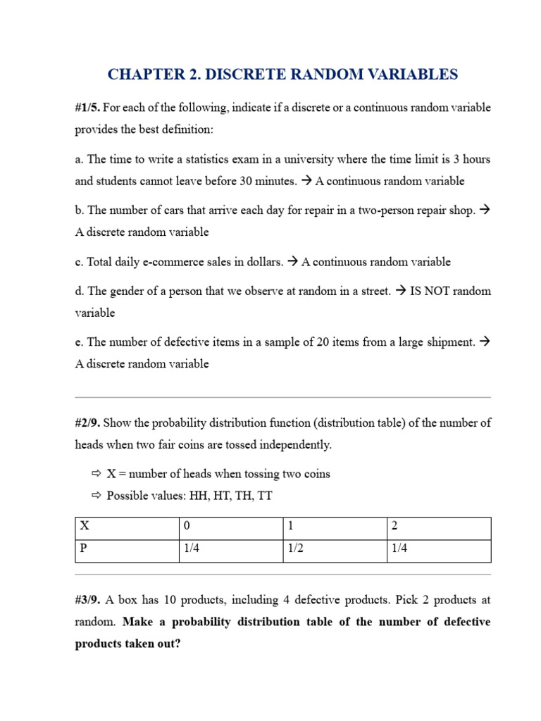 Discrete vs Continuous Random Variables | PDF | Probability Distribution | Statistical Models