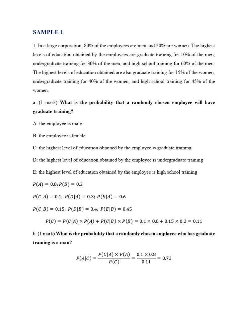 Probability and Statistics (Midterm Sample) | PDF | Probability Density Function | Applied ...