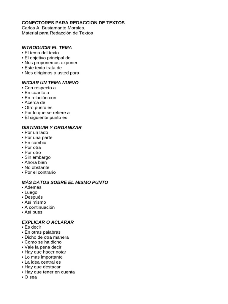 Conectores de Texto | PDF