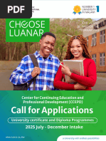 LUANAR - ODeL CALL FOR APPLICATIONS FOR ADMISSION INTO UNDERGRADUATE ...