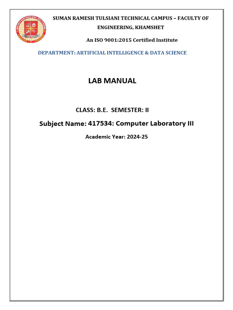 BE 417534 CL III (Lab Manual) UpdatedF | PDF | Load Balancing (Computing) | Apache Hadoop