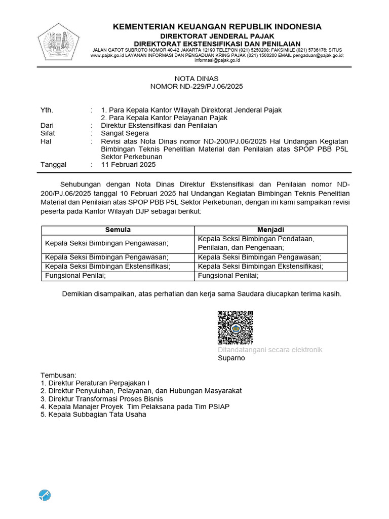 Revisi Bimbingan Teknis SPOP PBB P5L | PDF