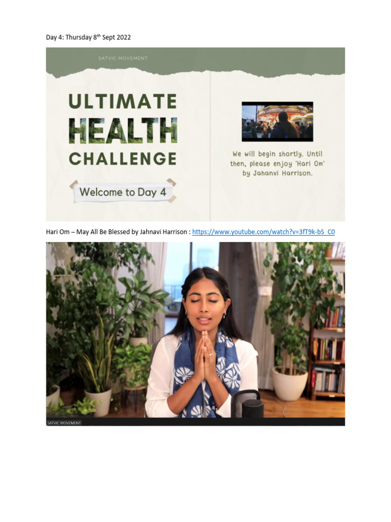 Day 4 - Satvic Movement 21 Days Program | PDF | Foods