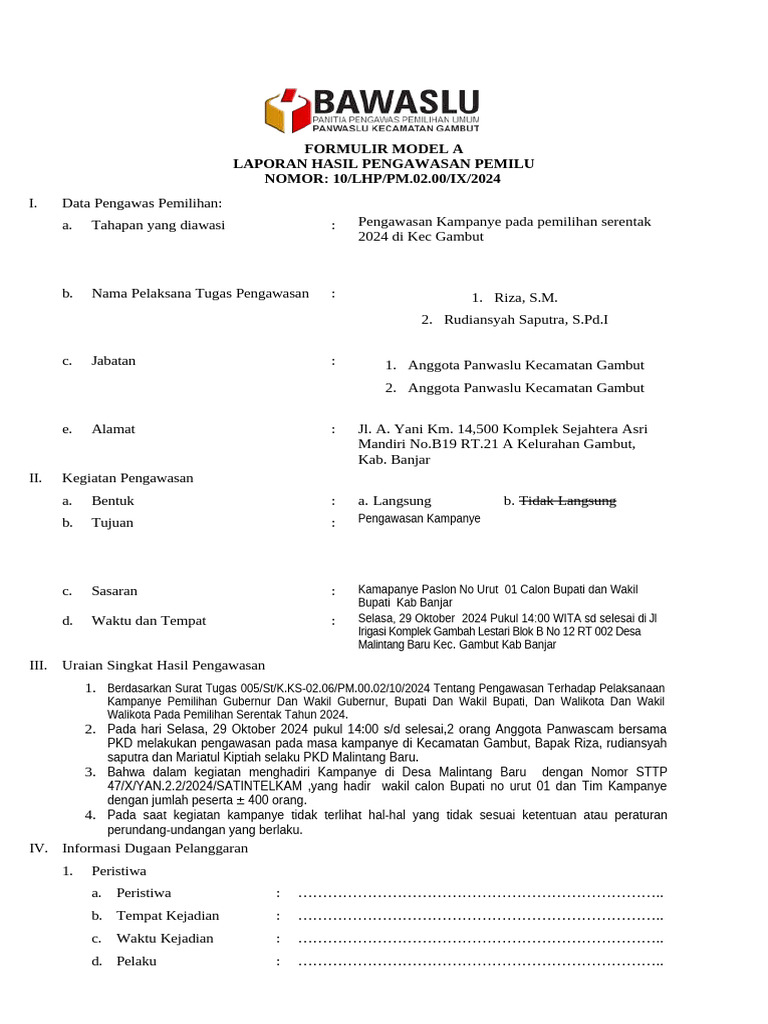 Form A Logistik | PDF