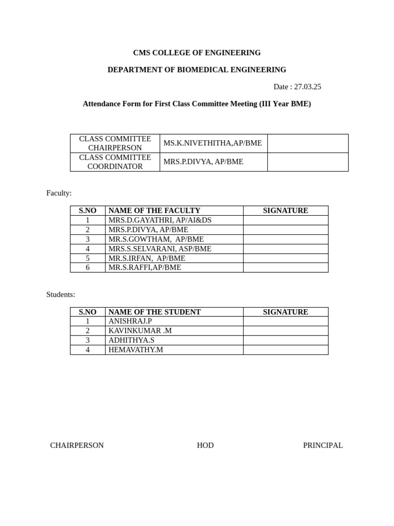 Class Committee Meeting Final Report Iii Year | PDF | Artificial ...