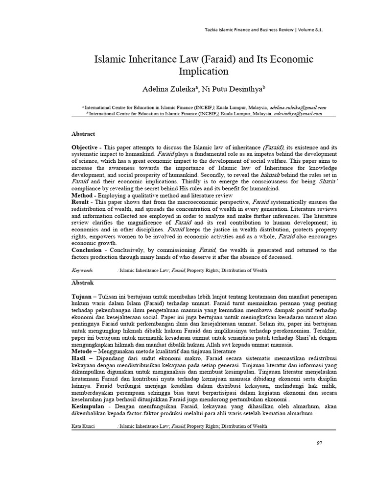 Islamic Inheritance Law Faraid and Its E | PDF | Inheritance | Sharia