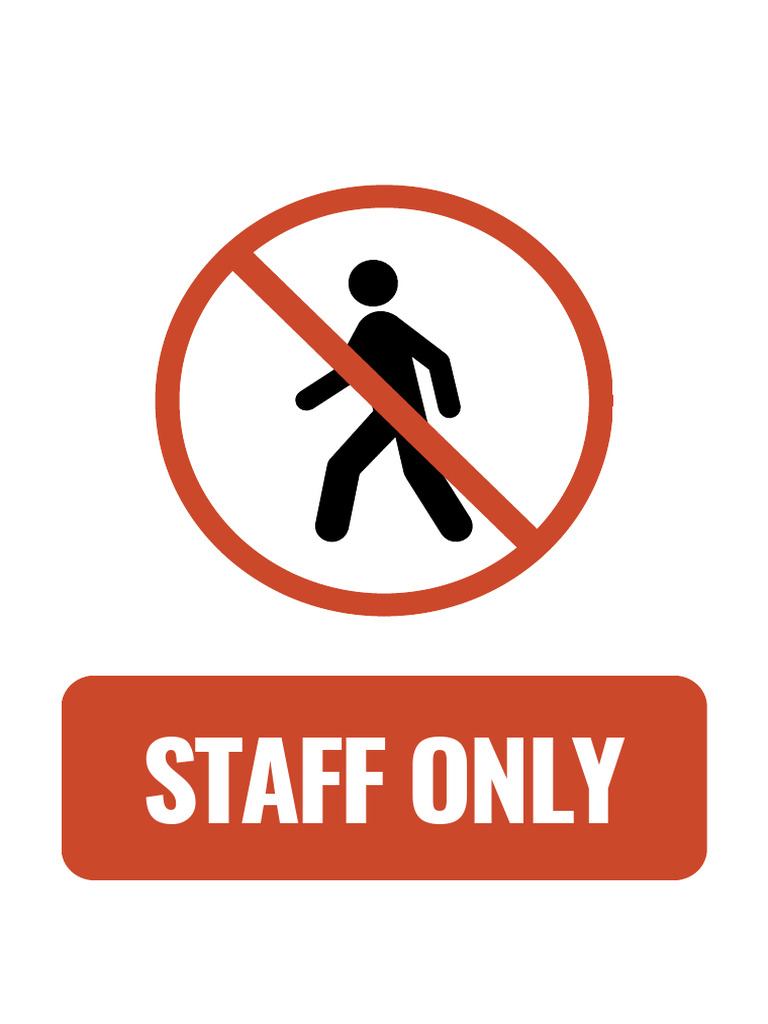 Red and White Simple Minimalist Staff Only Sign Poster | PDF