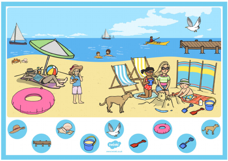 Seaside Can You Find It Poster A4 | PDF