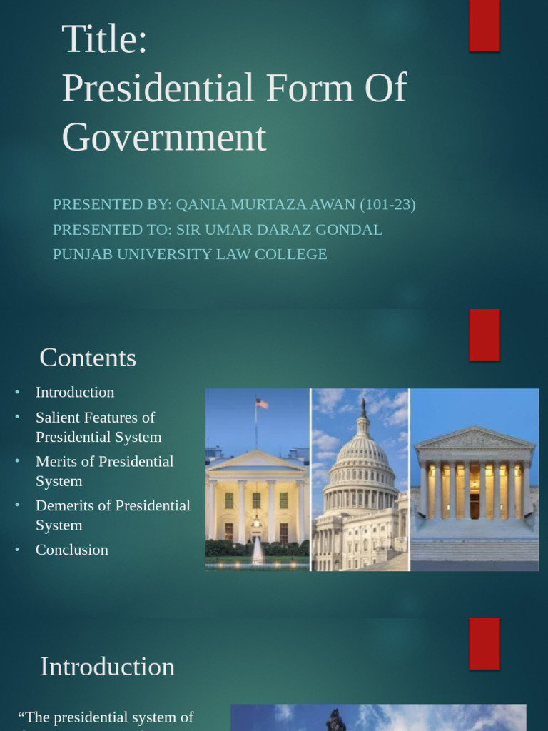 Overview of Presidential Government System | PDF