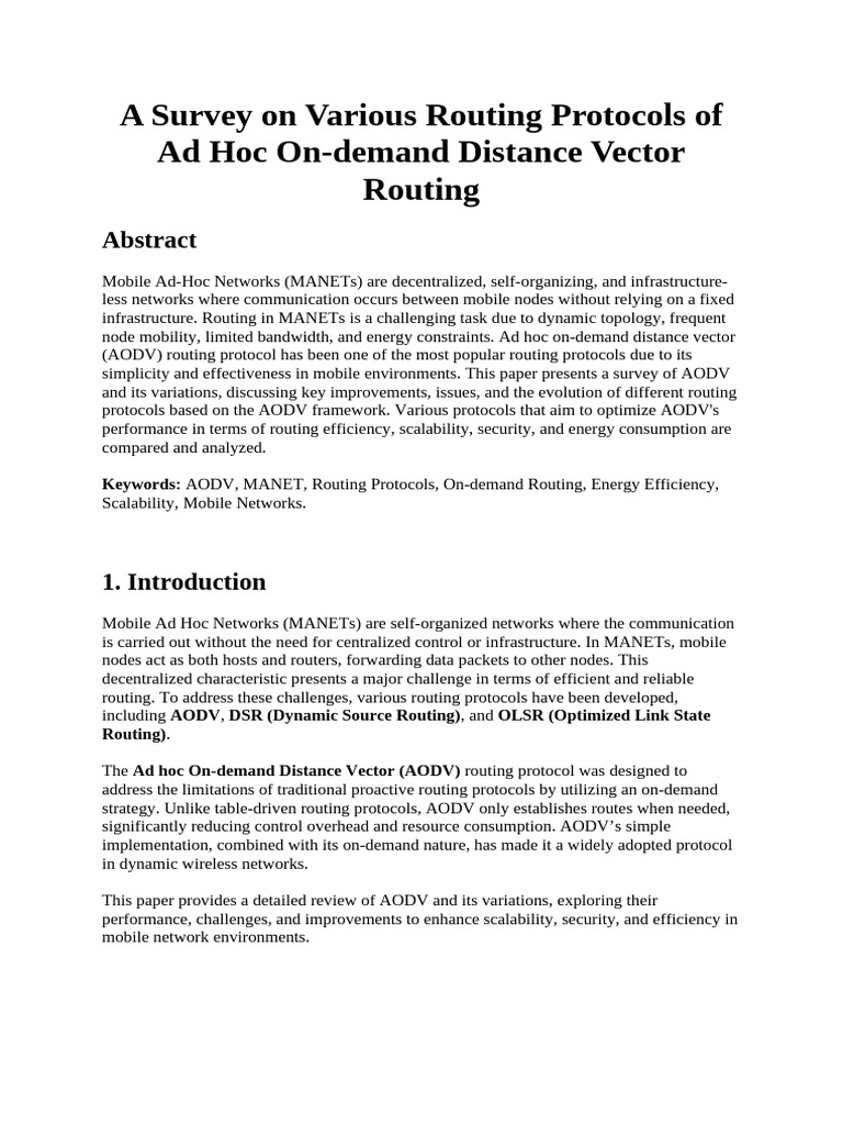 A Survey On Various Routing Protocols Of Ad Hoc On Pdf Wireless Ad
