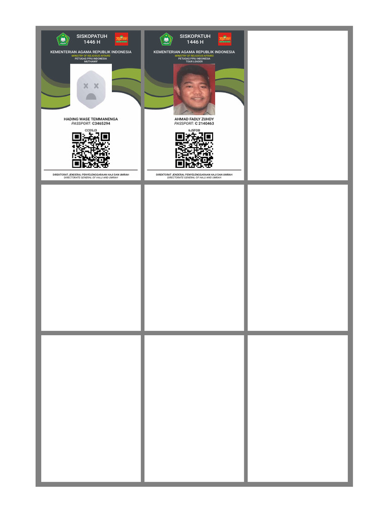 Kartu Petugas ZAKIAH PINRANG 22 AGUSTUS 2024 | PDF