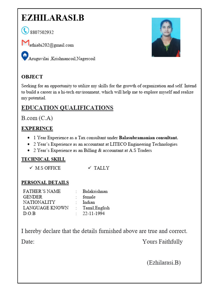 Ezhil Resume2024 | PDF