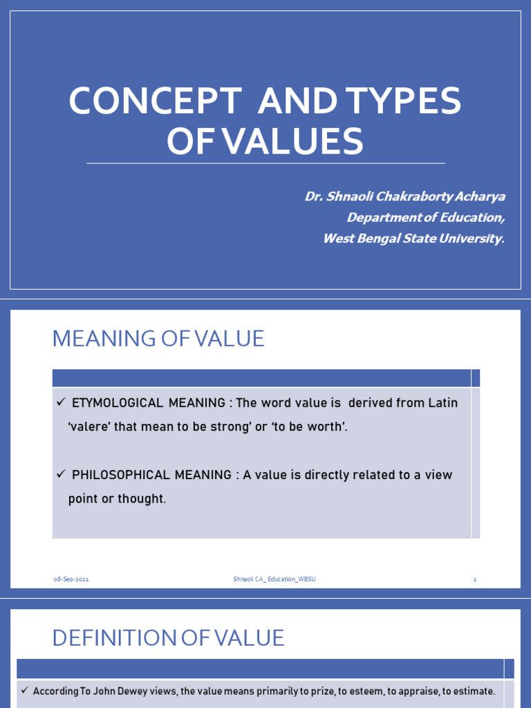 CONCEPT-AND-TYPES-OF-VALUES-SCA | PDF | Psychology | Behavioural Sciences