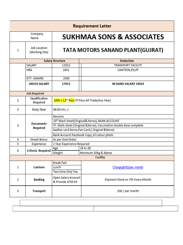 Tata Motors Salary Structure (1) | PDF