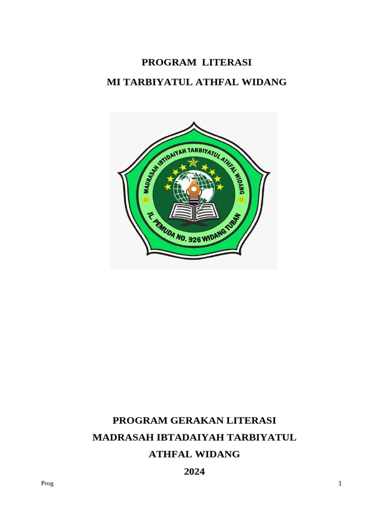 Program Kerja Literasi Madrasah 2024 | PDF