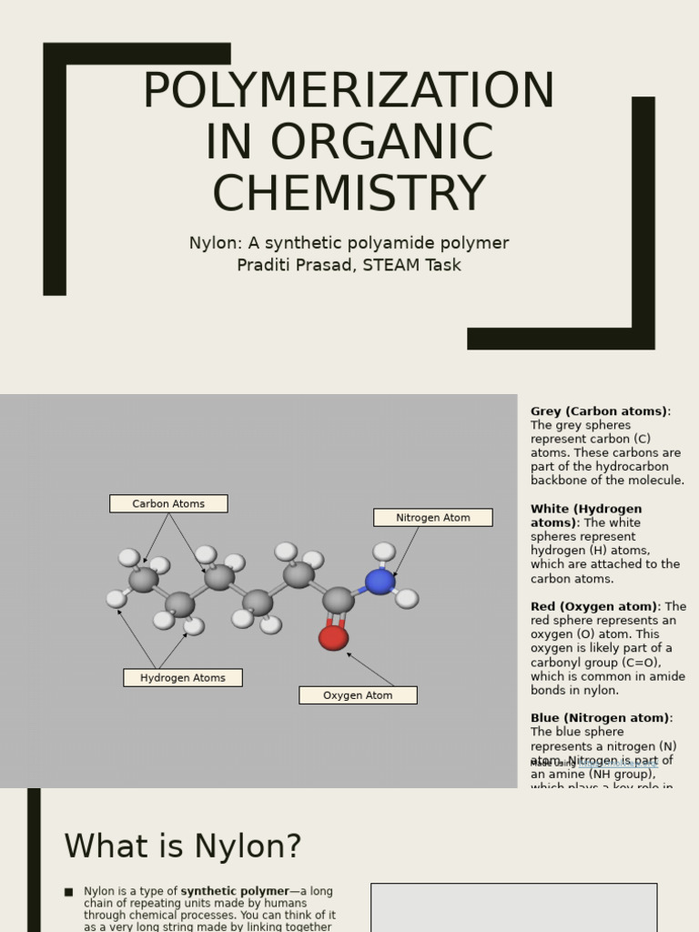 Chemistry Steam Task: POLYMERIZATION | PDF | Polymers | Nylon