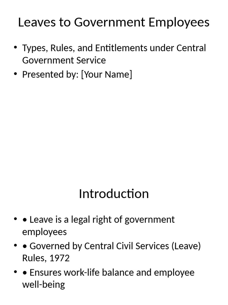 Government Employee Leave Types Explained | PDF