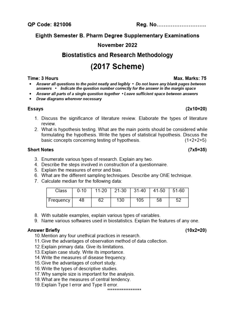 Biostatistics and Research Methodology - Kerala University of Health ...