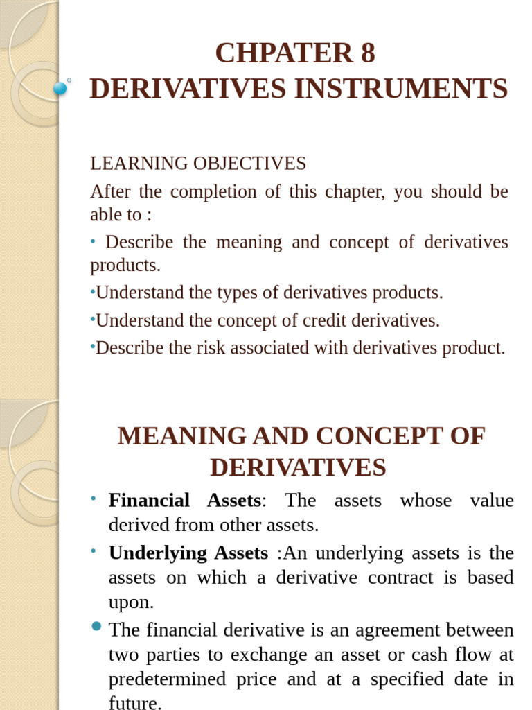 Chpater 8 Derivatives Instruments | PDF | Derivative (Finance) | Swap ...