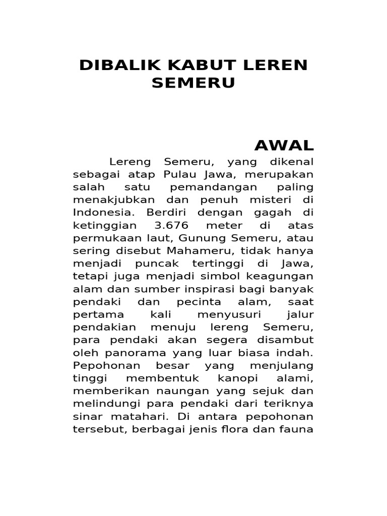 Filosofi dan Keindahan Gunung Semeru | PDF