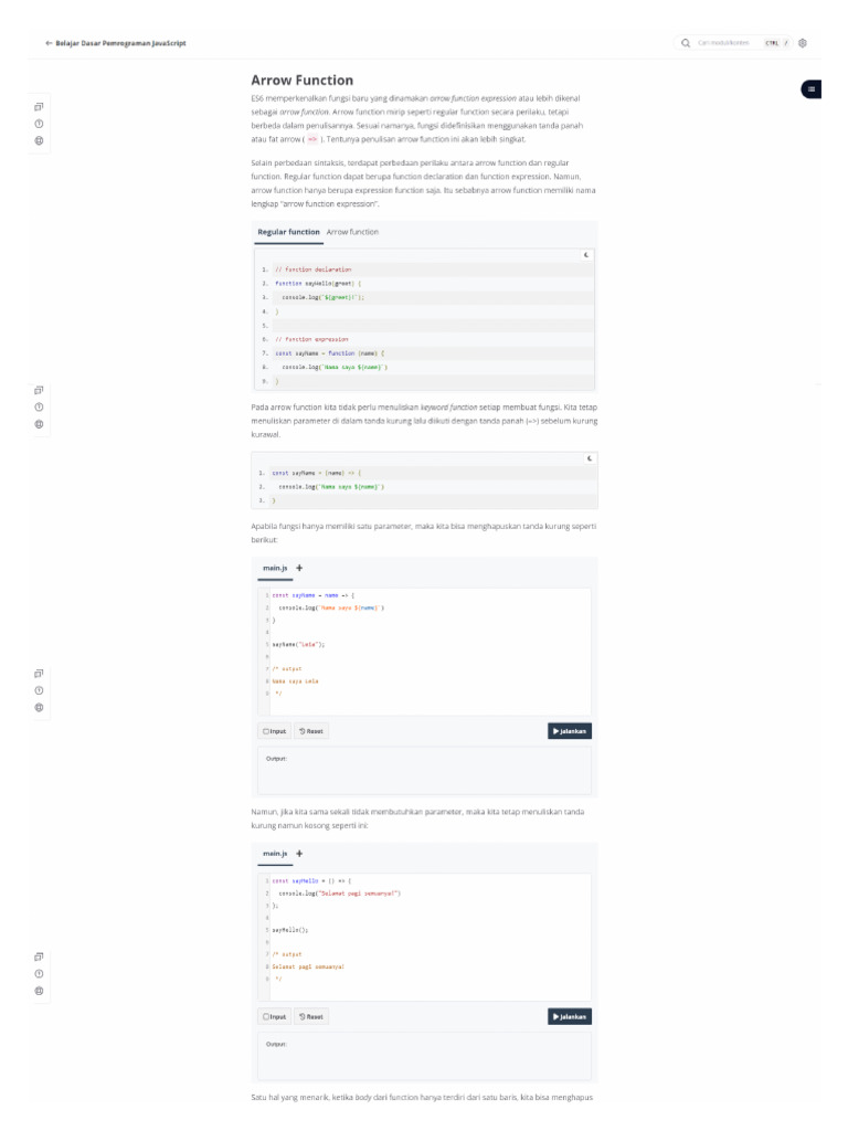 Arrow Function (Dicoding) - ScreenCapture | PDF