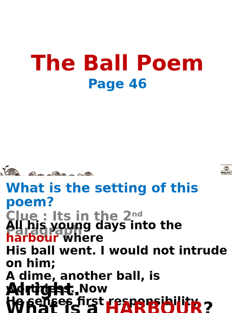 Ptec10eng0801 - Eng108 - The Ball Poem | PDF