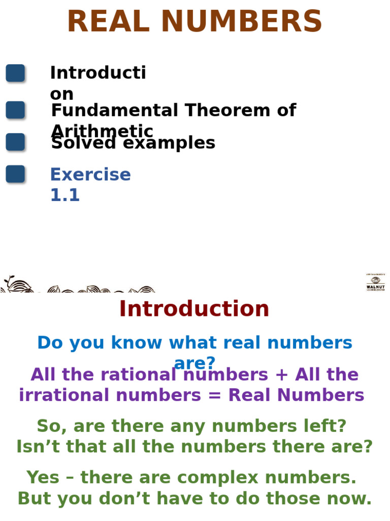 Understanding Real Numbers and Factors | PDF | Numbers | Real Number