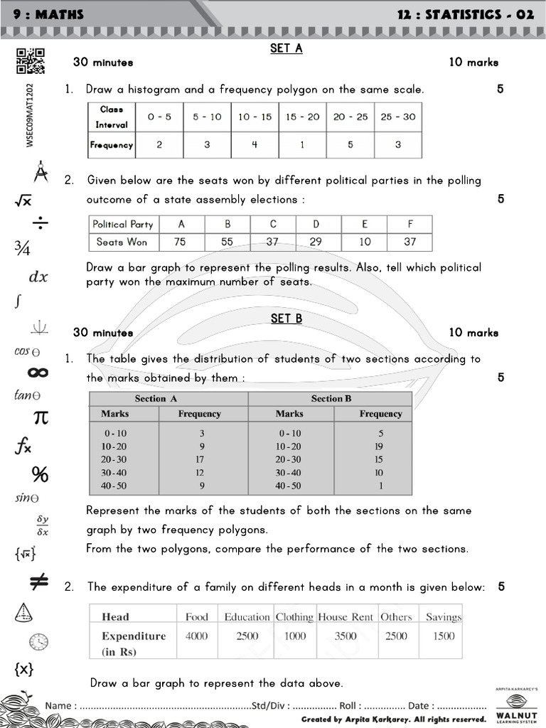 Graphical Data Representation Exercises | PDF