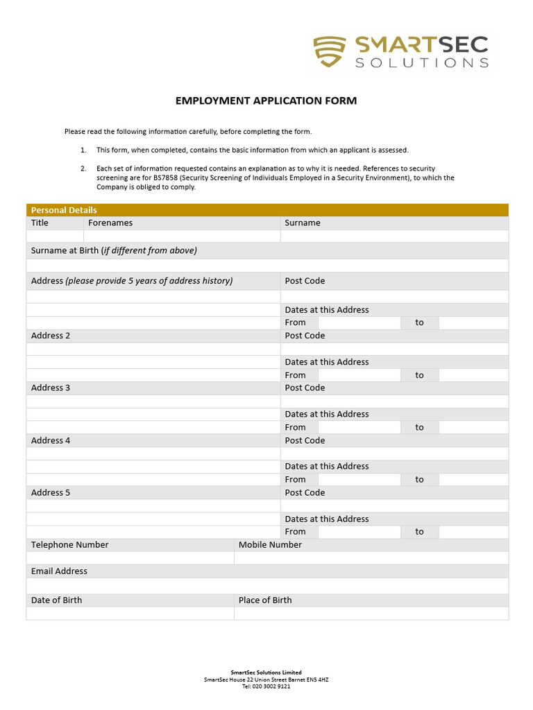 Interactive Employment Application Form 1 | PDF | Retirement