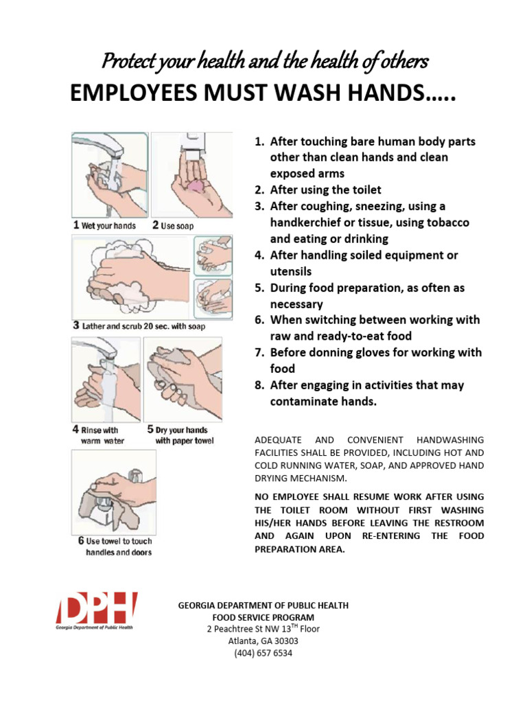 Env Health Food Handwashing Sign | PDF