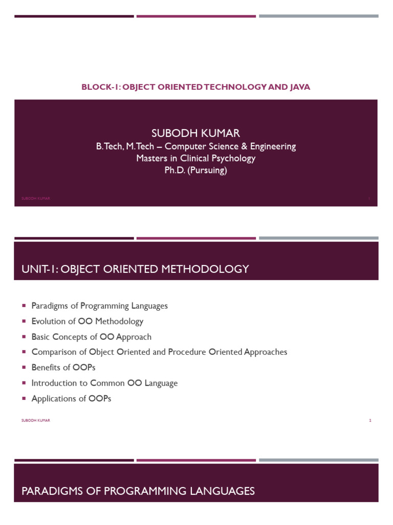 MCS-024 Block-1 (Object Oriented Technology and Java) | PDF | Inheritance (Object Oriented ...