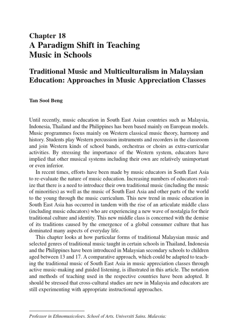 Multicultural Music Education in Malaysia | PDF | Music Education ...