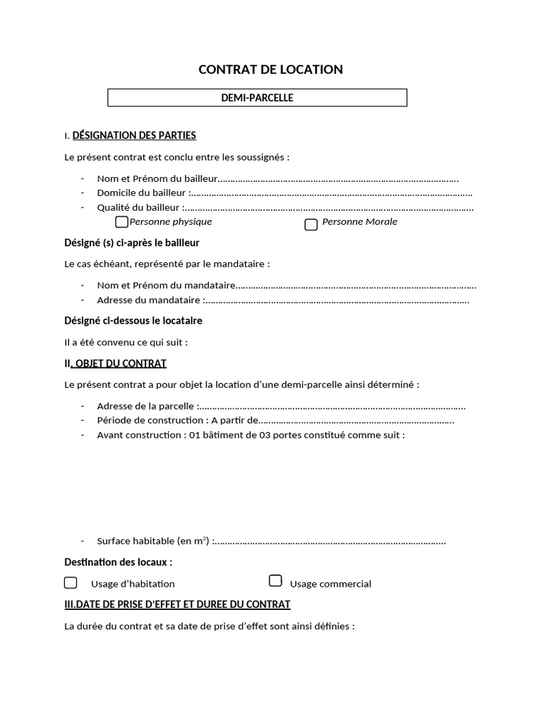 Contrat de Location Simple 5 Ans | PDF | Location | Droit privé