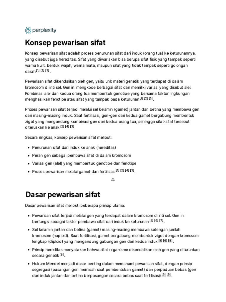 Konsep dan Prinsip Pewarisan Sifat | PDF