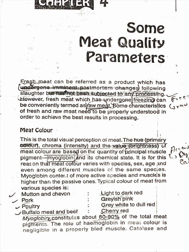 Meat Quality Parameters | PDF