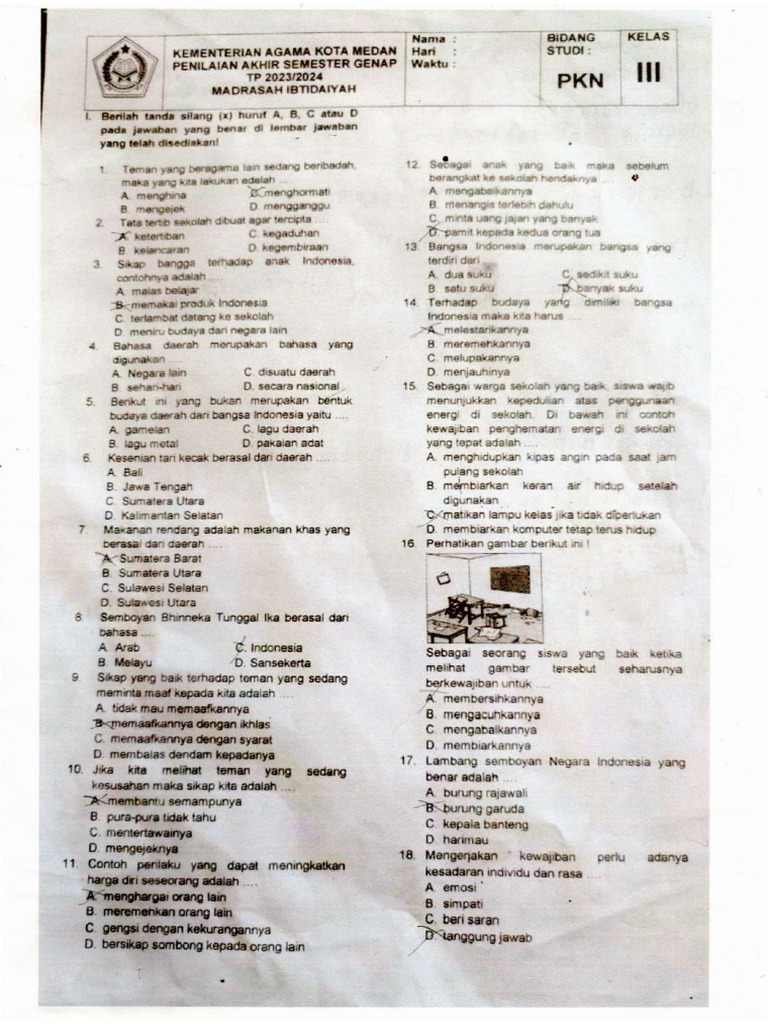 UJIAN PKN FAQIH NAWAWI AHMAD | PDF