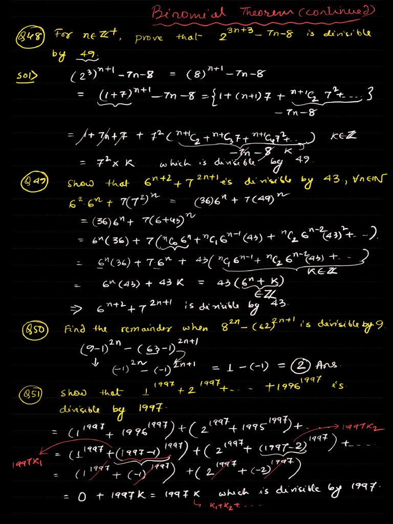 FIITJEE Class Binomial Theorem | PDF
