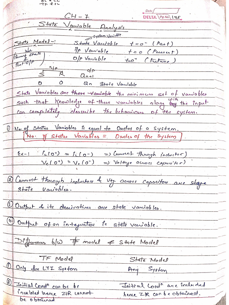 State Variable Analysis | PDF