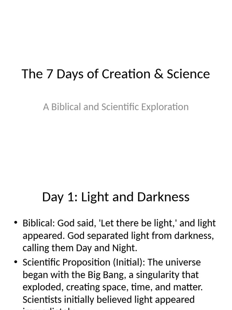 Creation vs. Science: A 7-Day Analysis | PDF | Earth | Evolution