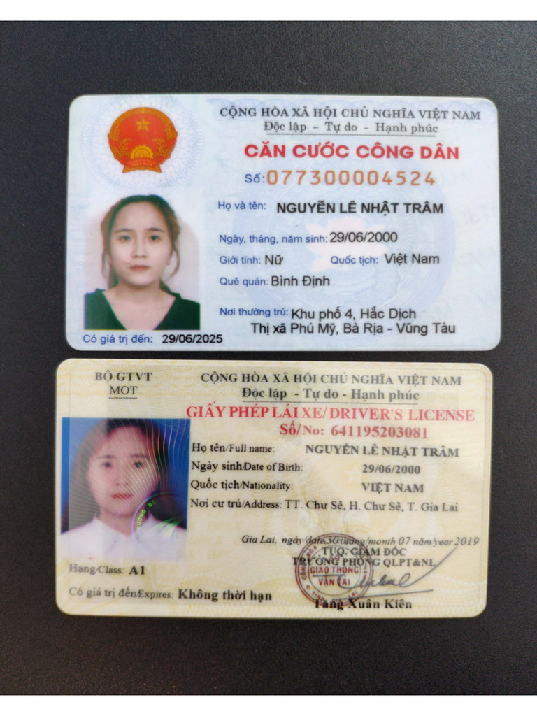 3570639-NGUYỄN LÊ NHẬT TRÂM-CCCD,GPLX | PDF