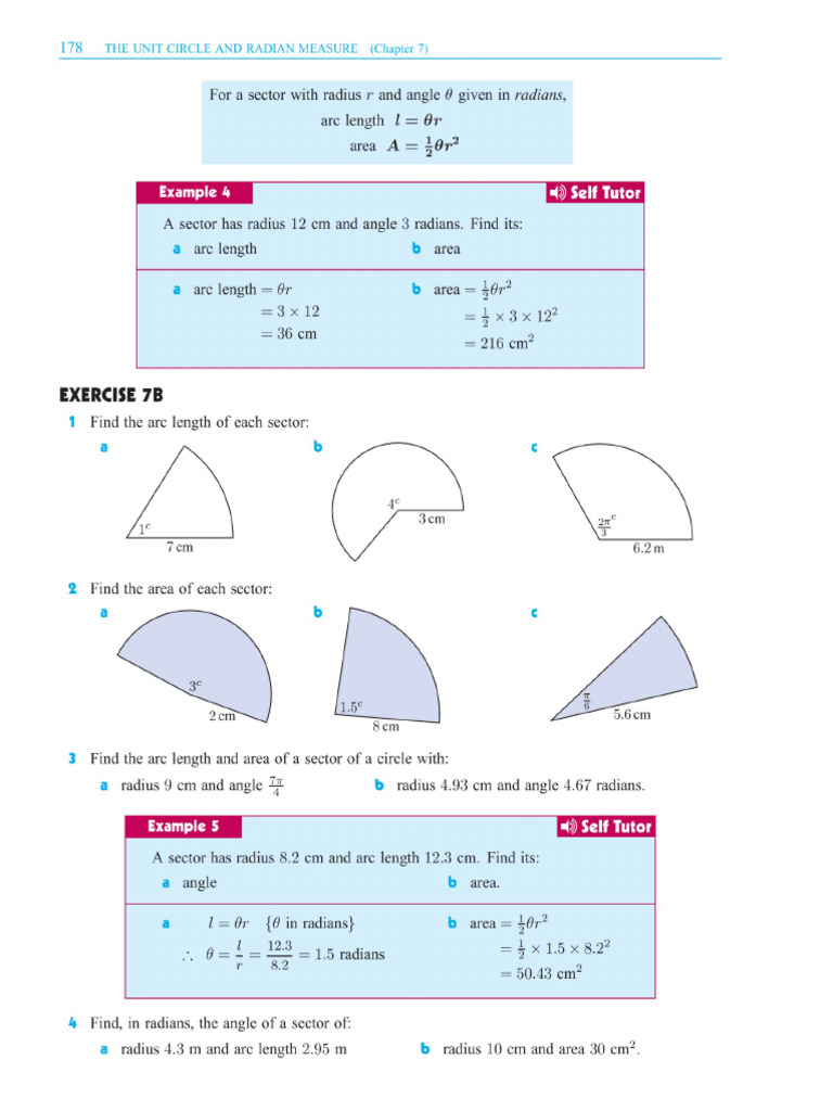 Arc Length and Sectors | PDF