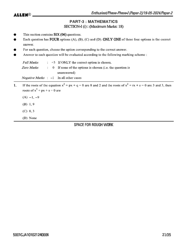 Maths Enthuse Phase-1 P2 Updated 19-05-24 | PDF