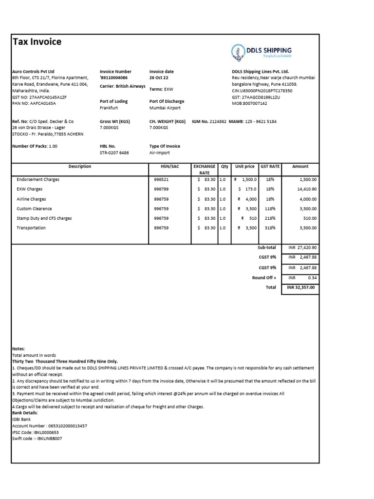 Auro AI DE Tax Invoice 89110004086 | PDF | Payments