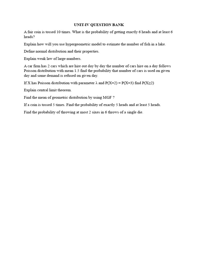 Unit 4 Question Bank | PDF