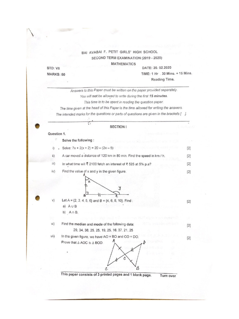 Maths Paper Practice | PDF